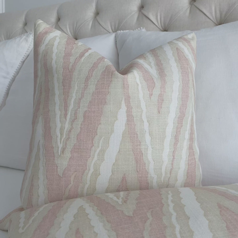 Thibaut Highland Peak Chevron Throw Pillow in Blush | Handcrafted ...