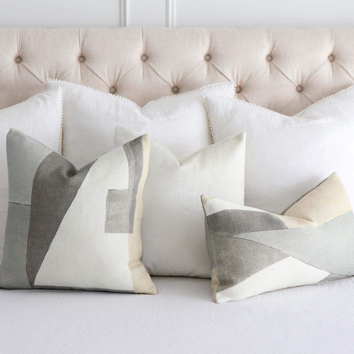 Kelly Wearstler District Alabaster Greige Throw Pillow Cover | Chloe ...