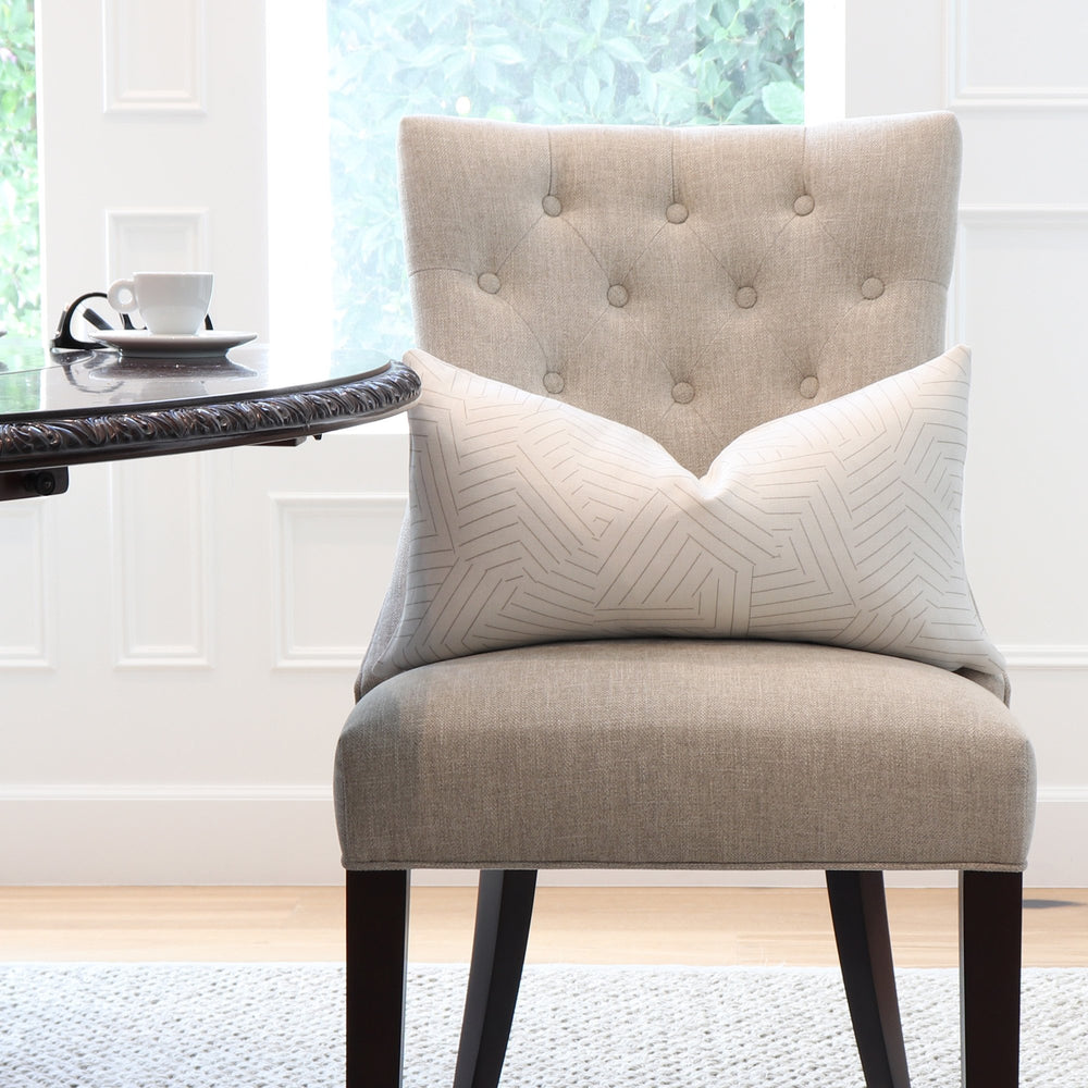 Schumacher Deconstructed Stripe Greige Throw Pillow - Chloe & Olive